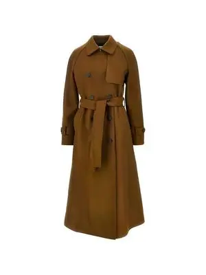 Harris Wharf London Double-breasted Belted Trench Coat