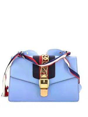 Gucci Sylvie Leather Small Shoulder Bag - Blue