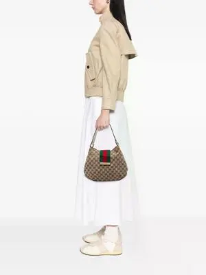 Gucci Gg Canvas Web Hobo Shoulder Bag