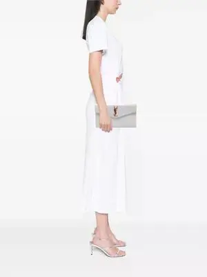 Saint Laurent 2021 Croc Embossed Leather Uptown Pouch Clutch Bag