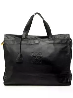 Loewe 1990-2010 Leather Anagram Shopper Tote Bag