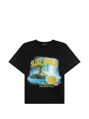 LỰU ĐẠN Graphic-print Boxy T-shirt - Black