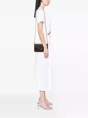 LOUIS VUITTON Monogram Pochette Felicie Crossbody Bag - Brown