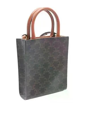Celine 2000-2026 Mini Triomphe Coated Canvas Vertical Cabas Satchel