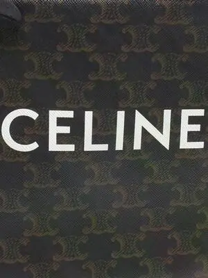 Celine 2000-2026 Mini Triomphe Coated Canvas Vertical Cabas Satchel