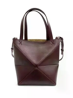 Loewe Puzzle Fold Tote Satchel - Red