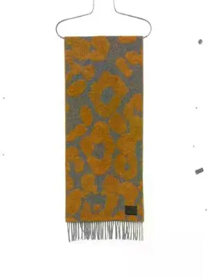 Paul Smith Leopard-print Fringed Scarf - Brown