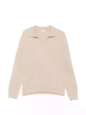04651 / A TRIP IN A BAG Knitted Polo Collar Sweater - Neutrals