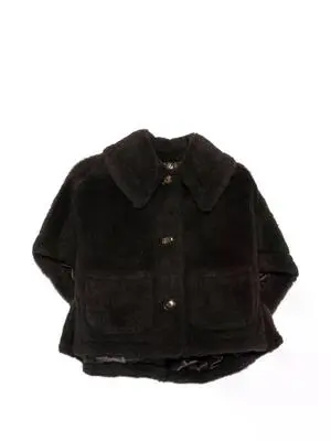 Max Mara Button-up Wool Fleece Cape Coat