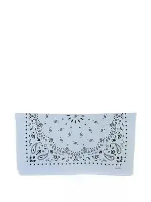 KUJTEN Paisley-print Frayed-edge Scarf - Blue