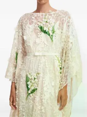 LEO LIN Willow Floral-embroidered Maxi Dress