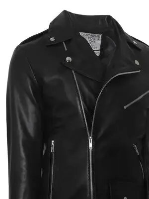 DANCASSAB Citrino Leather Biker Jacket - Black