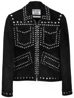 DANCASSAB Love Studded Suede Jacket - Black