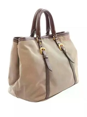 Prada 2013-2026 Canvas Canapa Logo Bow Satchel