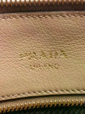 Prada 2013-2026 Small Embossed Glace Calf Logo Convertible Satchel
