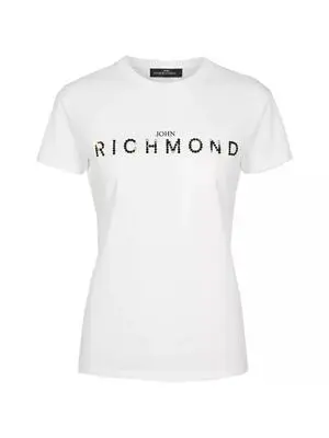 John Richmond Crystal-embellished Logo T-shirt - White
