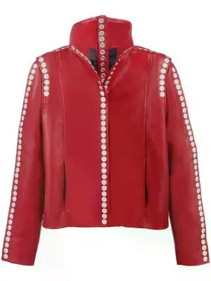 DANCASSAB Elvis Studded Leather Jacket - Red