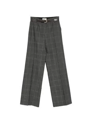 Sandro Colton Checked Wide-leg Trousers