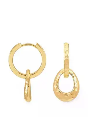 DOWER & HALL Entwined Oval Hammered-effect Earrings