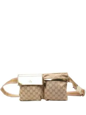Gucci 2000-2015 Gg Canvas Web Double Pocket Belt Bag - Neutrals
