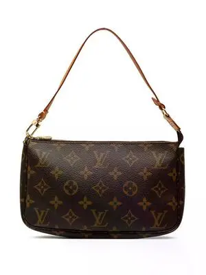 LOUIS VUITTON 2004 Monogram Pochette Accessoires Shoulder Bag - Brown