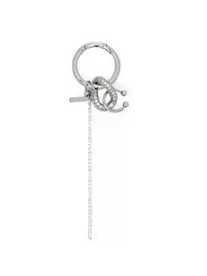 JUSTINE CLENQUET Dolly Crystal-embellished Keyring - Silver