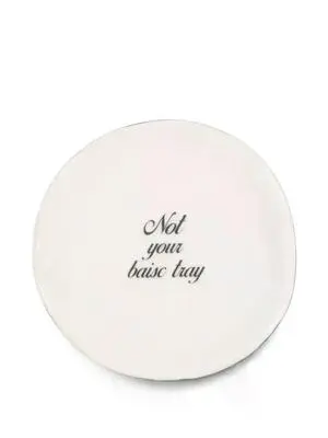 YESCERAMIC Not Your Basic Round Tray - White