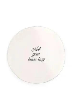 YESCERAMIC Not Your Basic Round Tray - White