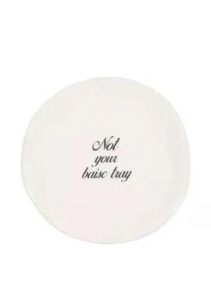 YESCERAMIC Not Your Basic Round Tray - White