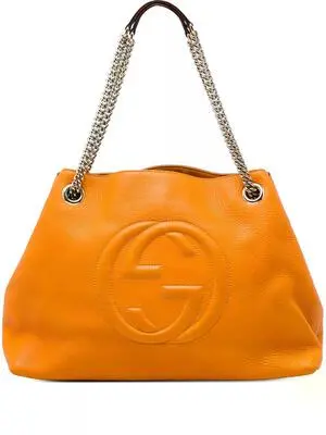 Gucci 2016-2026 Medium Calfskin Soho Chain Tote Bag - Orange