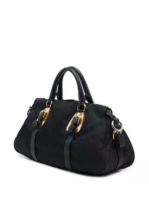 Prada 2010-2026 Soft Calf Trimmed Tessuto Satchel