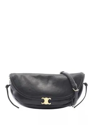 Celine 2010-2026 Leather Triomphe Little Half Moon Soft Bag Crossbody Bag