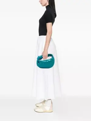 Bottega Veneta Mini Patent Intrecciato Jodie Hobo Bag - Blue