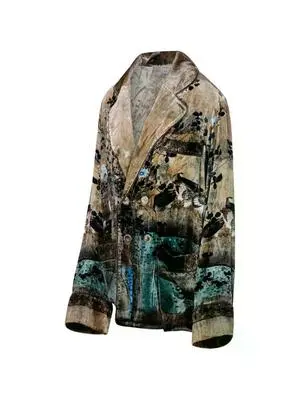 PIERRE-LOUIS MASCIA Kanpur Graphic-print Double-breasted Blazer