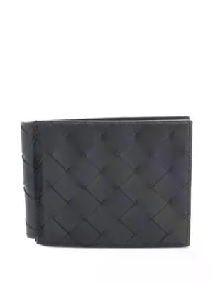 Bottega Veneta Intrecciato Money-clip Bi-fold Wallet - Black