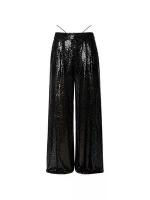 AMAZUIN Sequin-embroidered Wide-leg Trousers