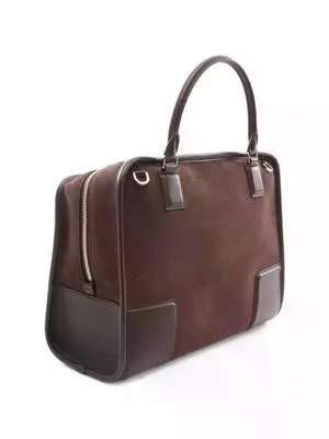 Loewe Amazona 180 Suede Handbag - Brown