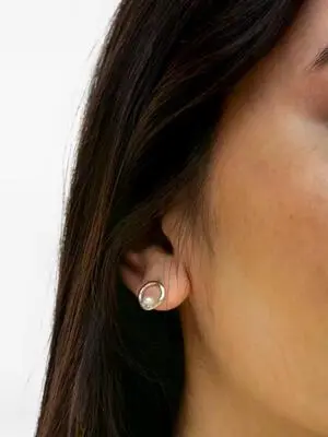 DOWER & HALL Open-circle Pearl Earrings - Silver