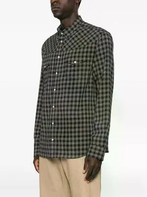 Emporio Armani Check-pattern Western-yoke Shirt - Black