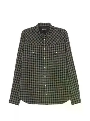 Emporio Armani Check-pattern Western-yoke Shirt - Black