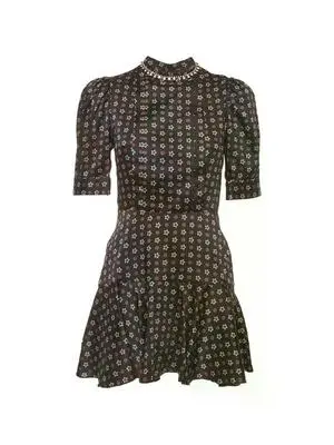 Sandro Crystal-embellished Star-print Mini Dress