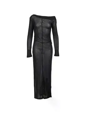 BOHEMSEO Off-shoulder Sheer Maxi Dress