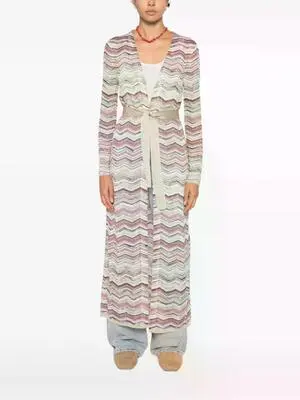 Missoni Zigzag-knit Belted Cardigan