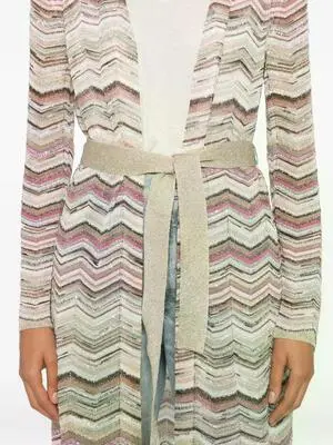 Missoni Zigzag-knit Belted Cardigan