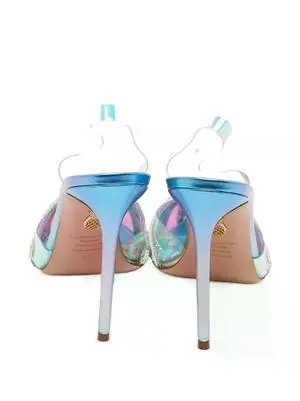 AQUAZZURA Gatsby Crystal-embellished Slingback Pumps