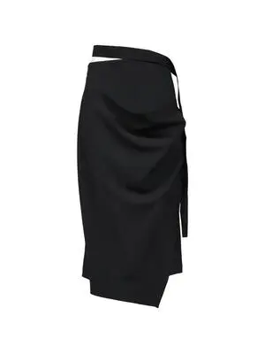 BOHEMSEO Draped-detail Midi Skirt