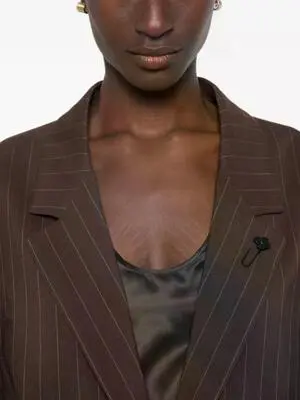 LARDINI Pinstripe-pattern Single-breasted Wool Blazer
