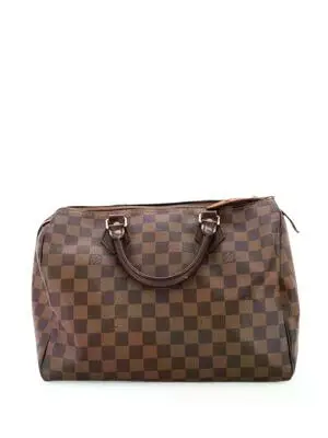 LOUIS VUITTON Speedy Handbag Damier 30 Satchel - Brown
