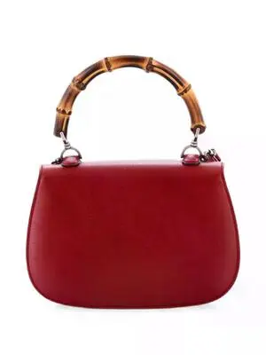Gucci Bamboo 1947 Top Handle Bag Leather Satchel - Red