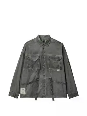 Izzue Buckle-strap Flap-pocket Shirt - Grey